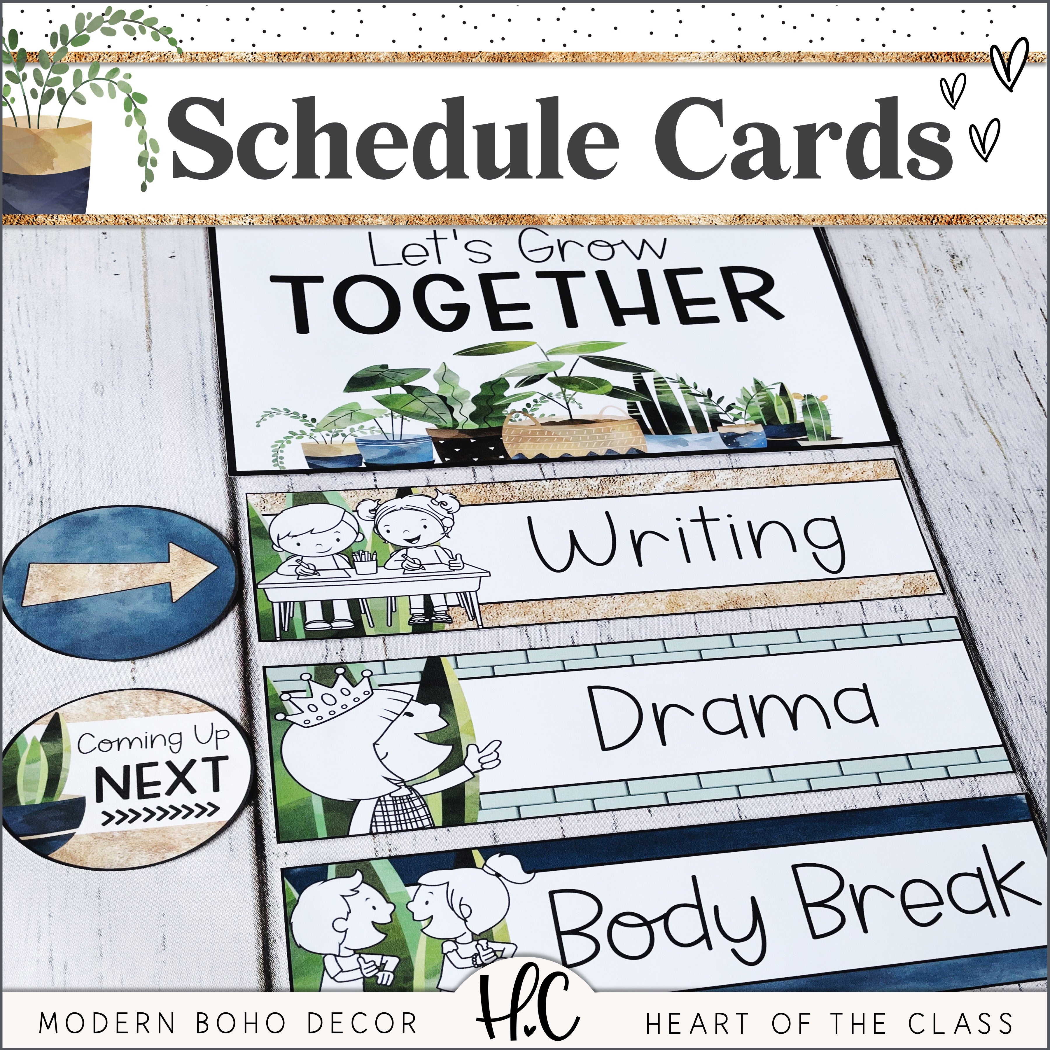 Modern Boho Schedule Cards – Heart of the Class