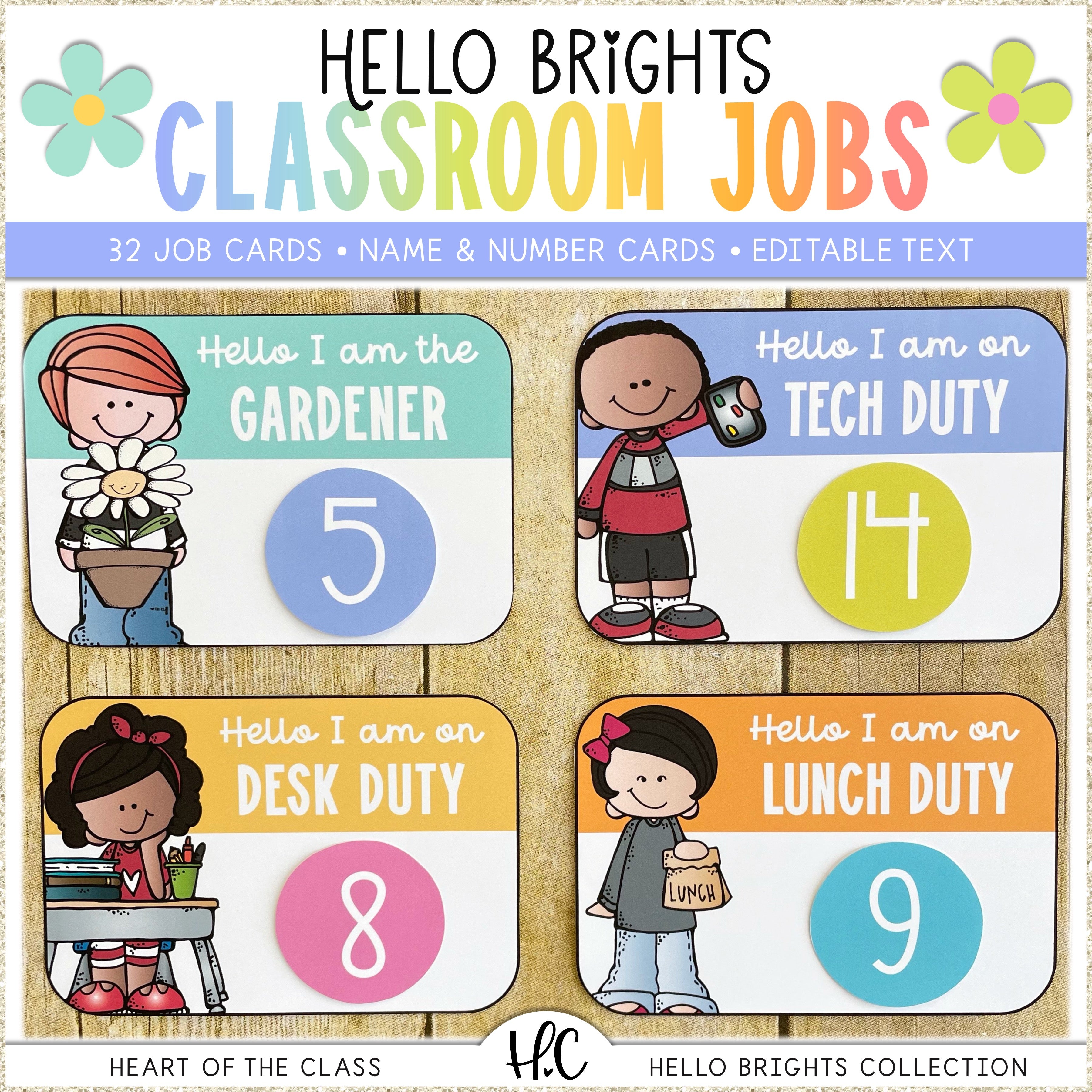Hello Brights Classroom Jobs – Heart of the Class