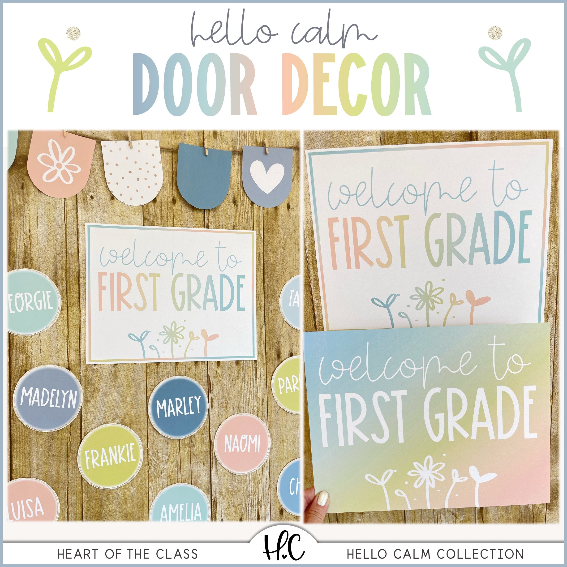 Hello Calm Classroom Door Decor – Heart of the Class