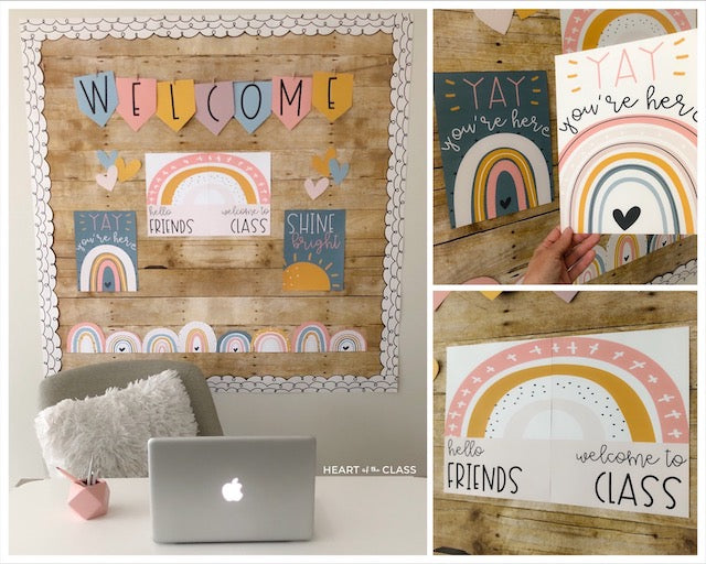 Free Boho Rainbow Bulletin Board – Heart of the Class