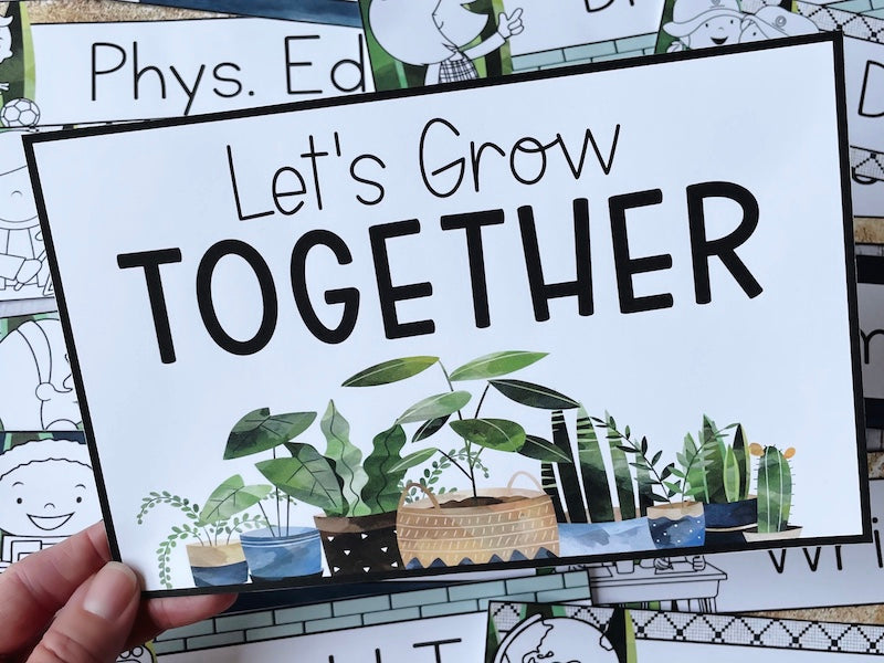 Modern Boho Plants Classroom Decor Bundle – Heart of the Class