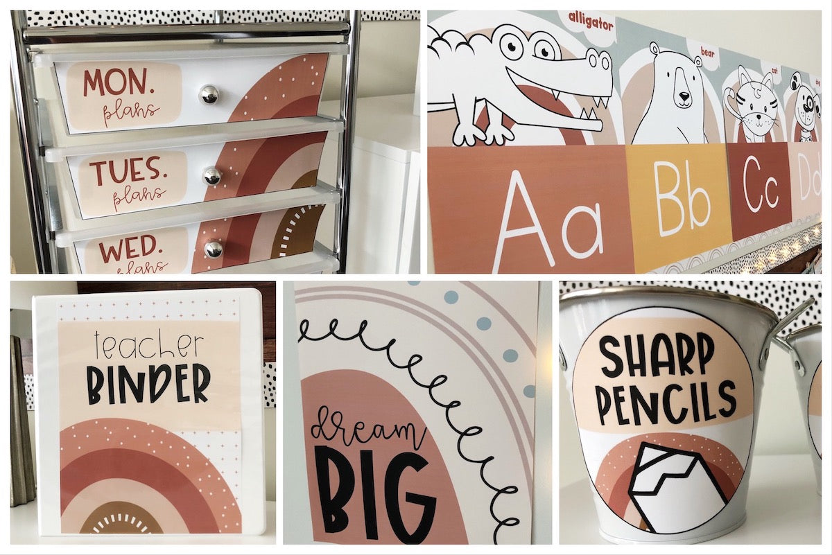 Neutral Rainbows Classroom Decor Bundle – Heart of the Class