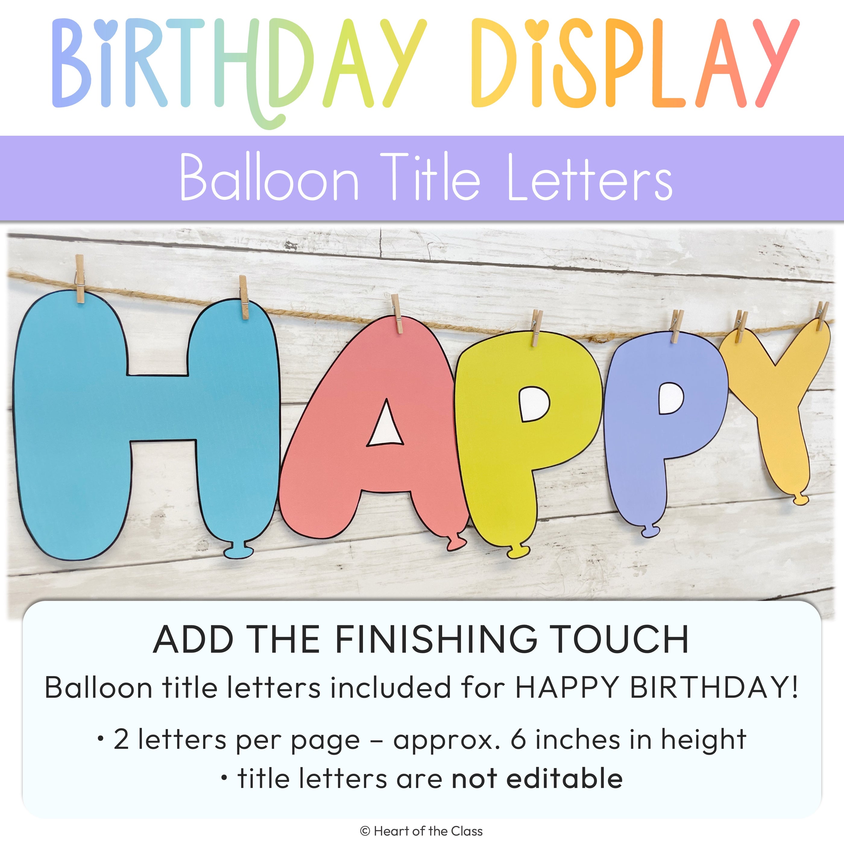 Hello Brights Classroom Birthday Bulletin Board – Heart of the Class