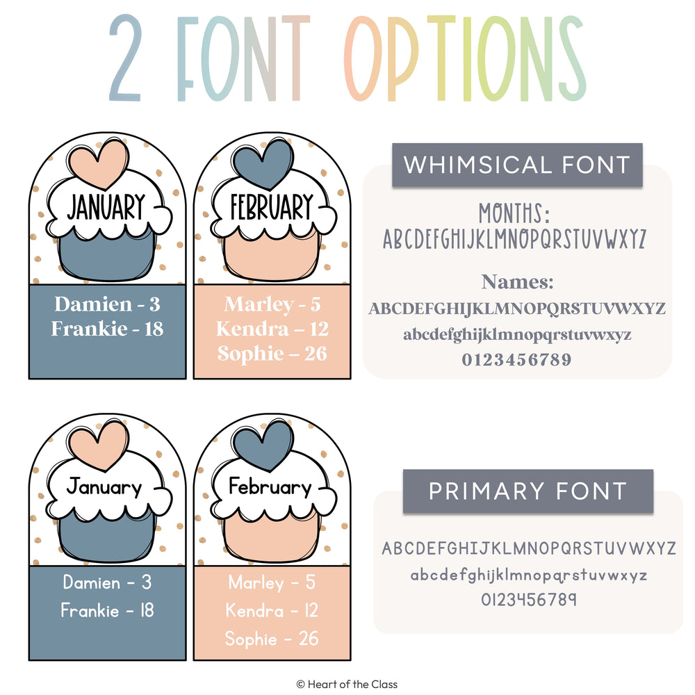 Hello Calm Birthday Bulletin Board – Heart of the Class