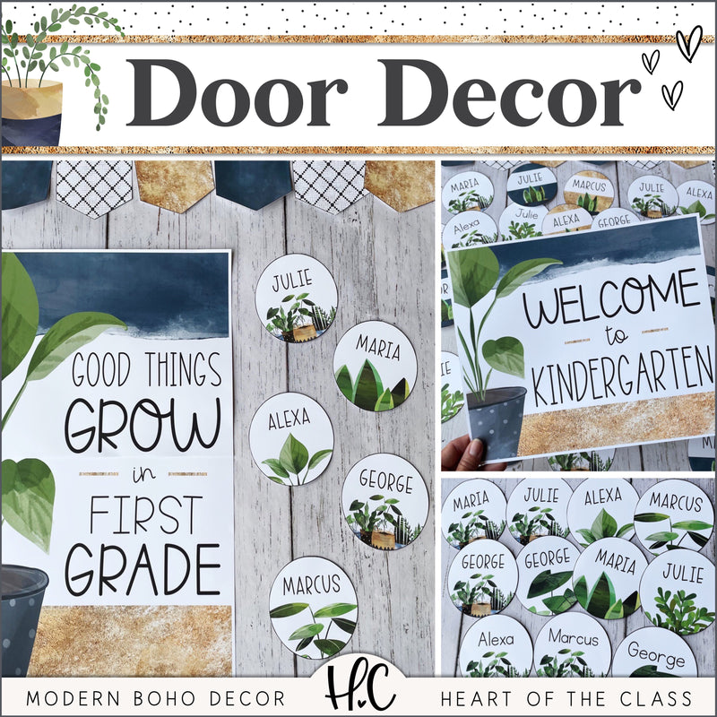 Modern Boho Classroom Door Decor – Heart of the Class