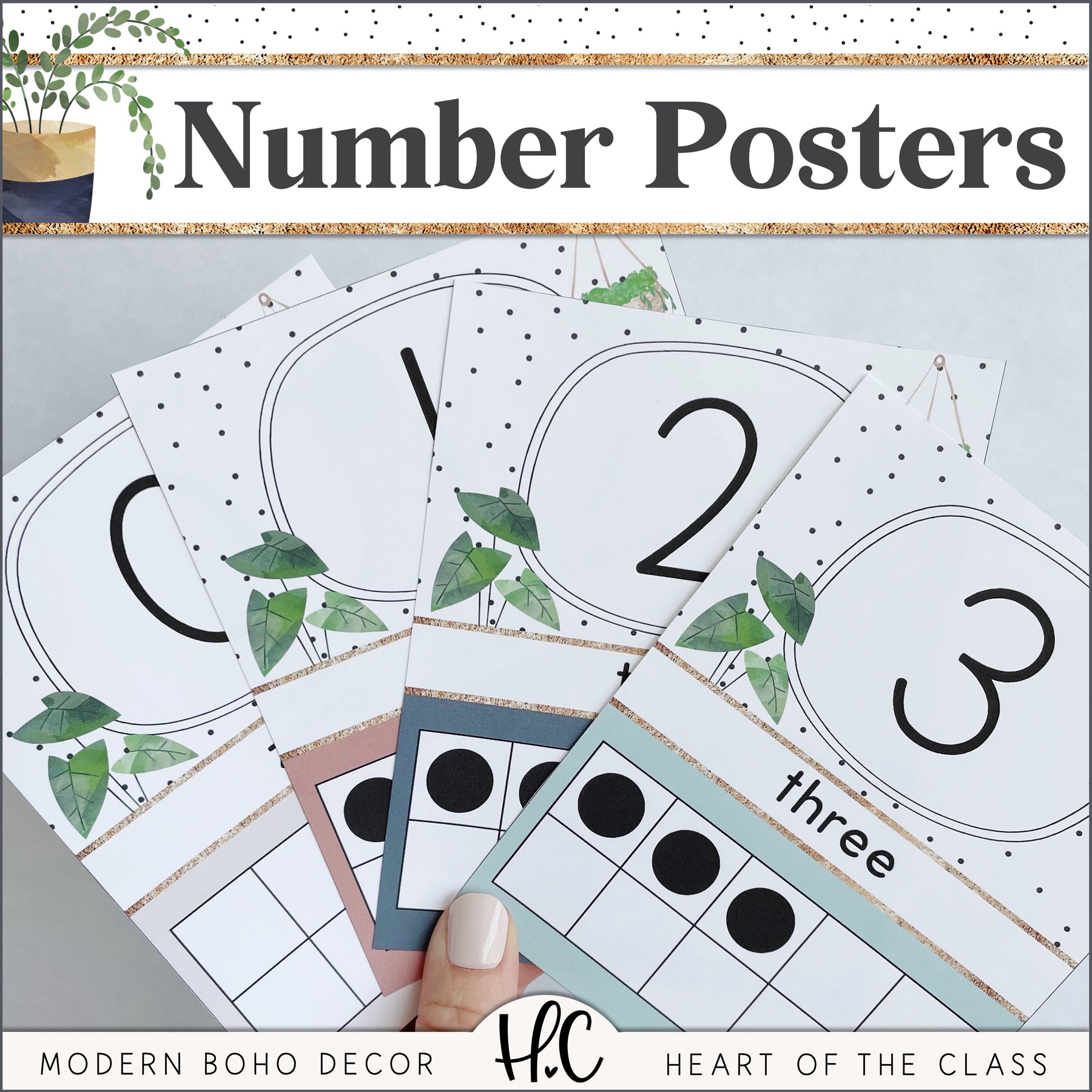 Modern Boho Number Posters – Heart of the Class