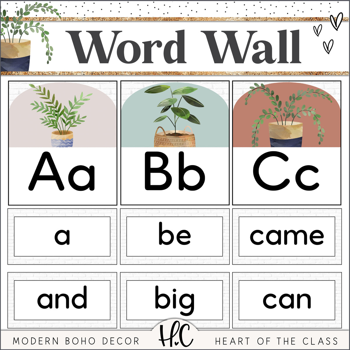 Modern Boho Classroom Word Wall – Heart of the Class