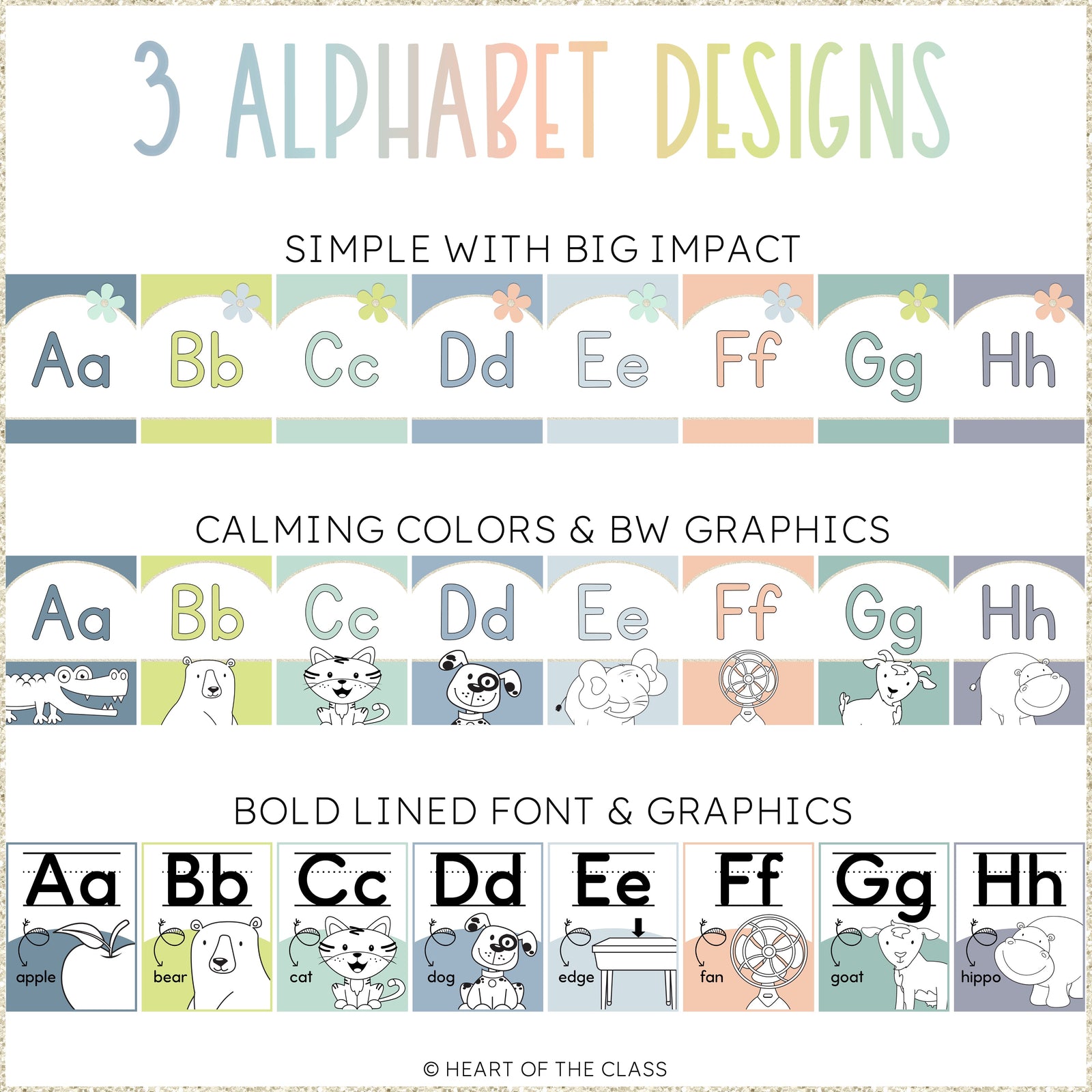 Hello Calm Alphabet Posters – Heart of the Class