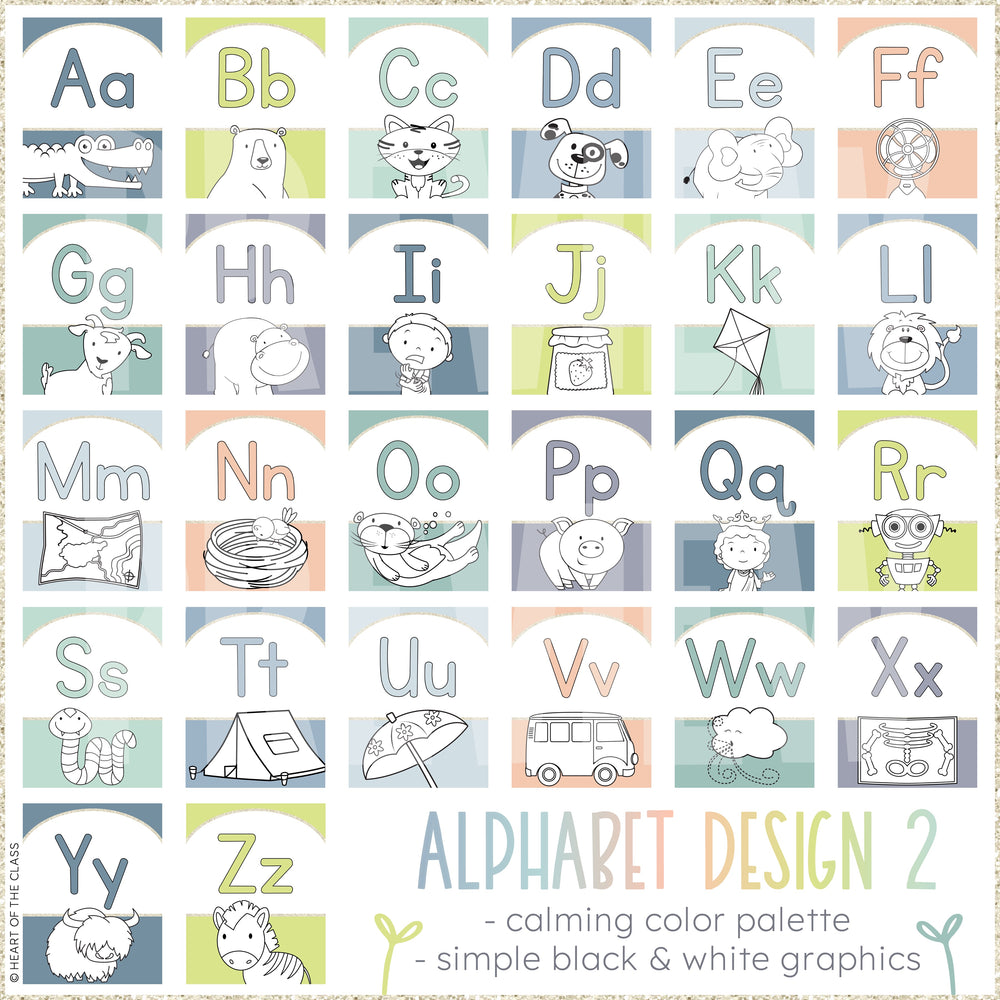 Hello Calm Alphabet Posters – Heart of the Class