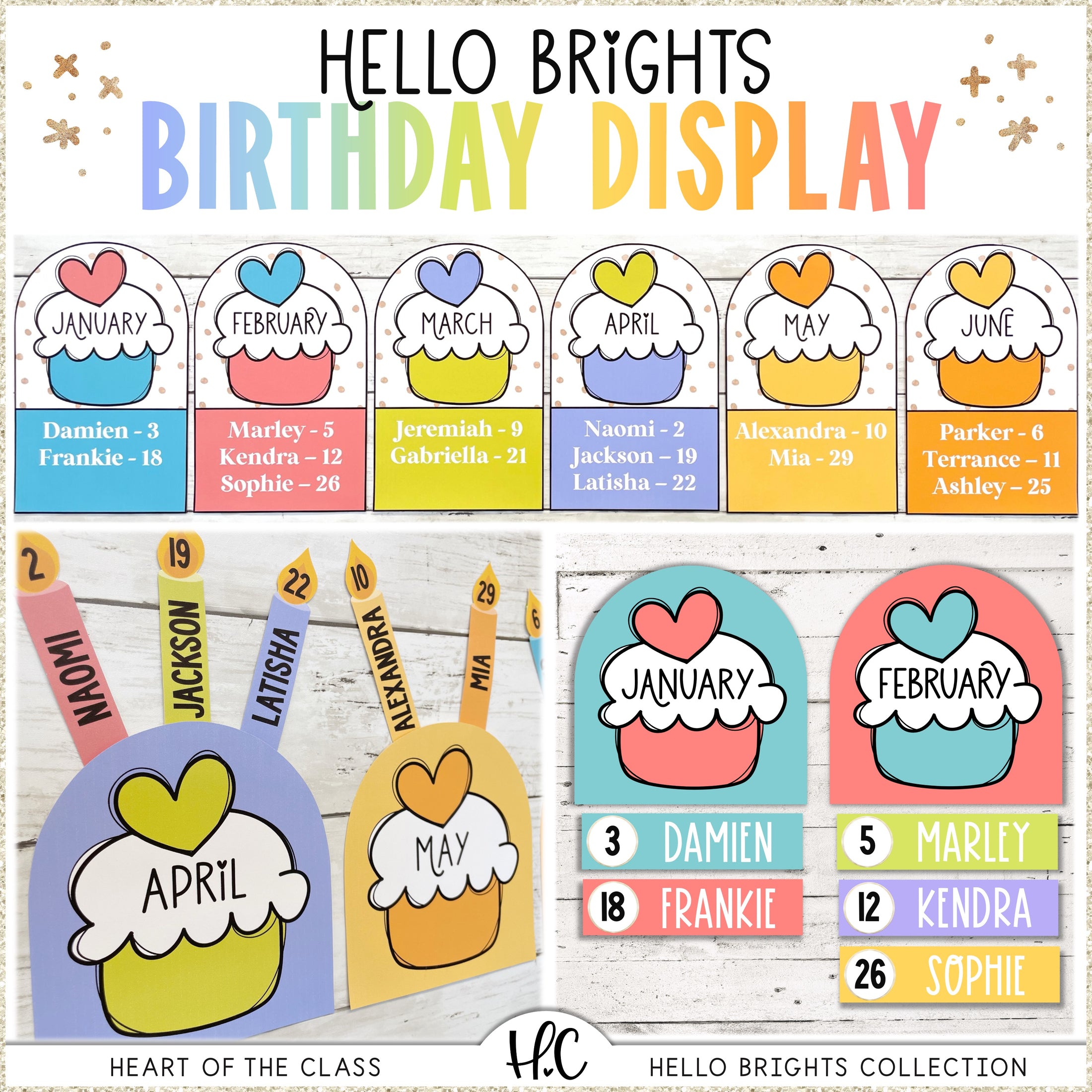 Hello Brights Classroom Birthday Bulletin Board – Heart of the Class