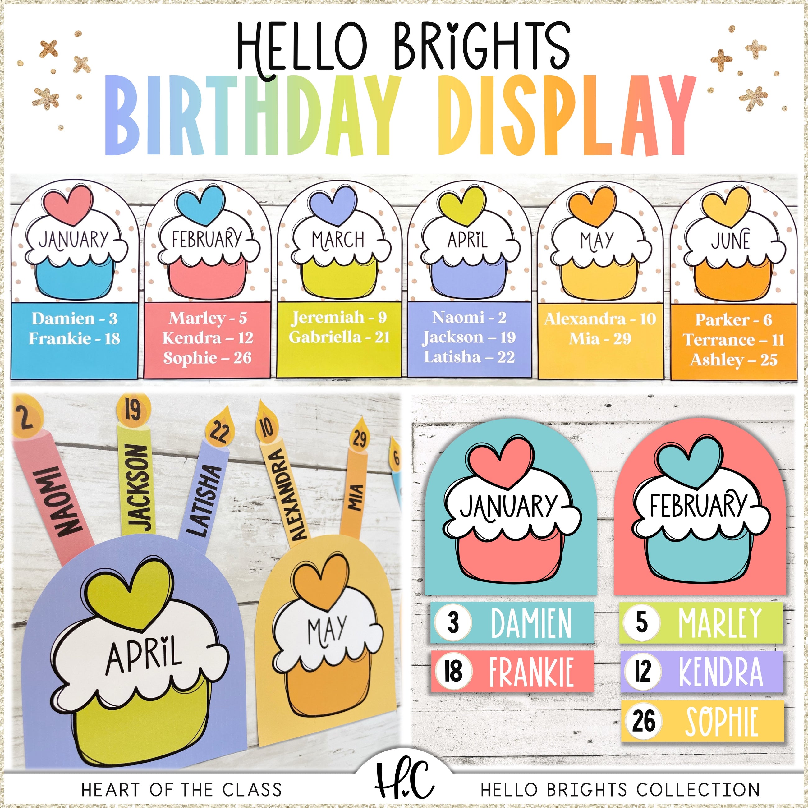 Hello Brights Classroom Birthday Bulletin Board – Heart of the Class