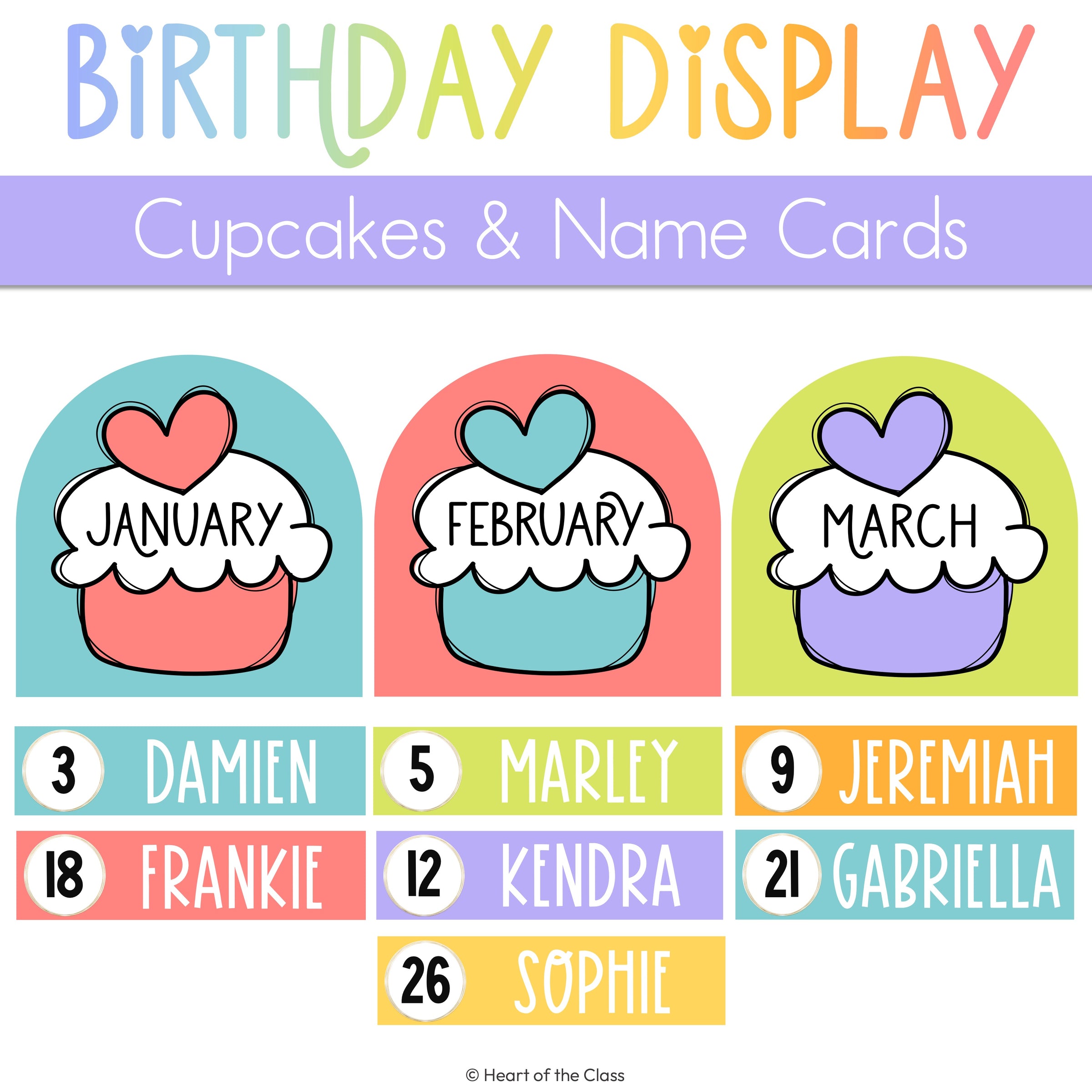 Hello Brights Classroom Birthday Bulletin Board – Heart of the Class