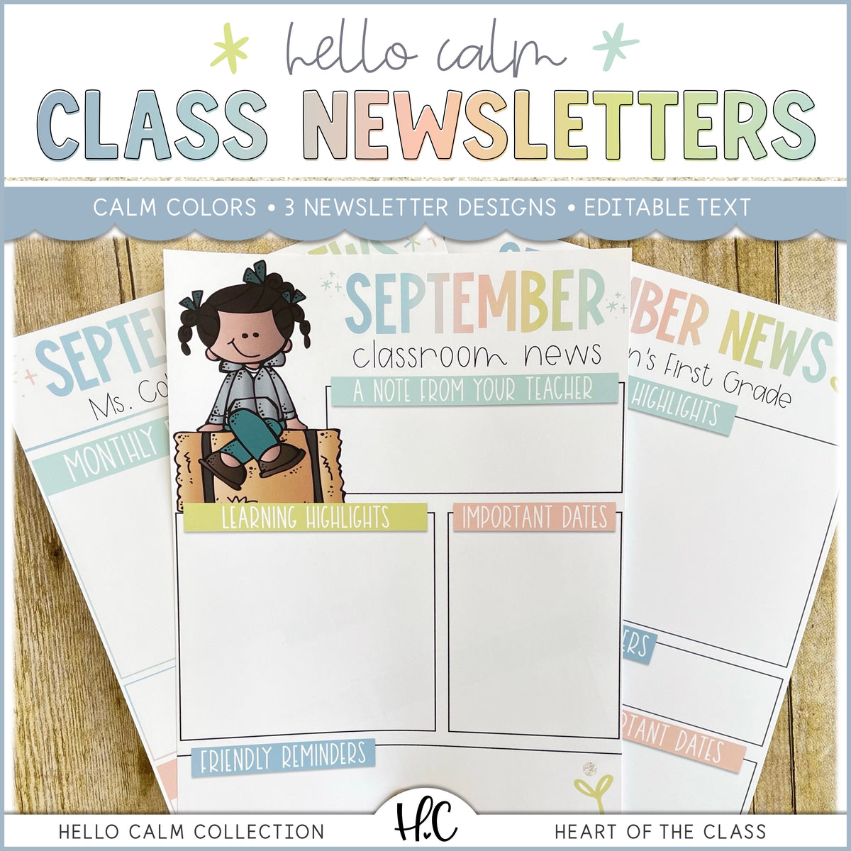 Hello Calm Classroom Newsletters Editable in Google Slides™ and ...