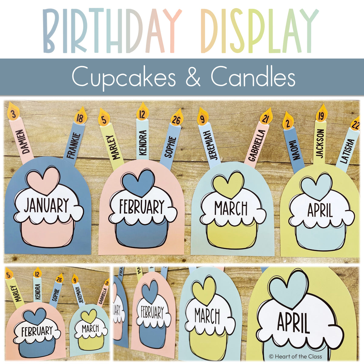 Hello Calm Birthday Bulletin Board – Heart of the Class