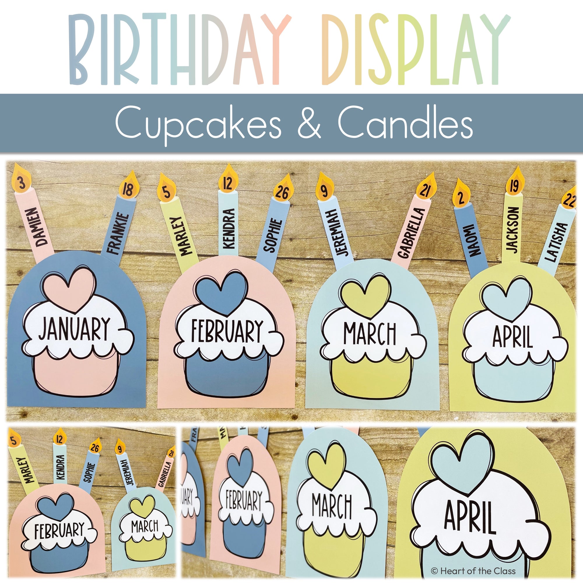 Hello Calm Birthday Bulletin Board – Heart of the Class