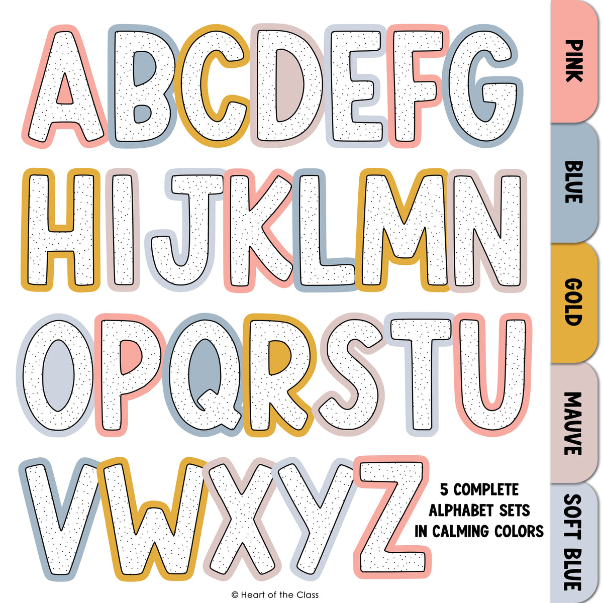 Boho Rainbow Bulletin Board Letters – Heart of the Class