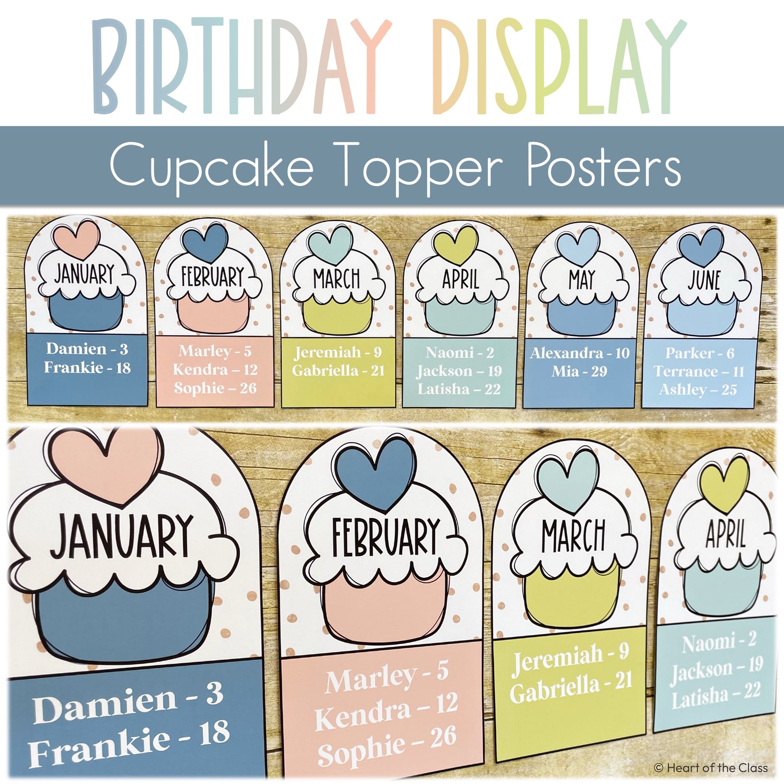 Hello Calm Birthday Bulletin Board – Heart of the Class