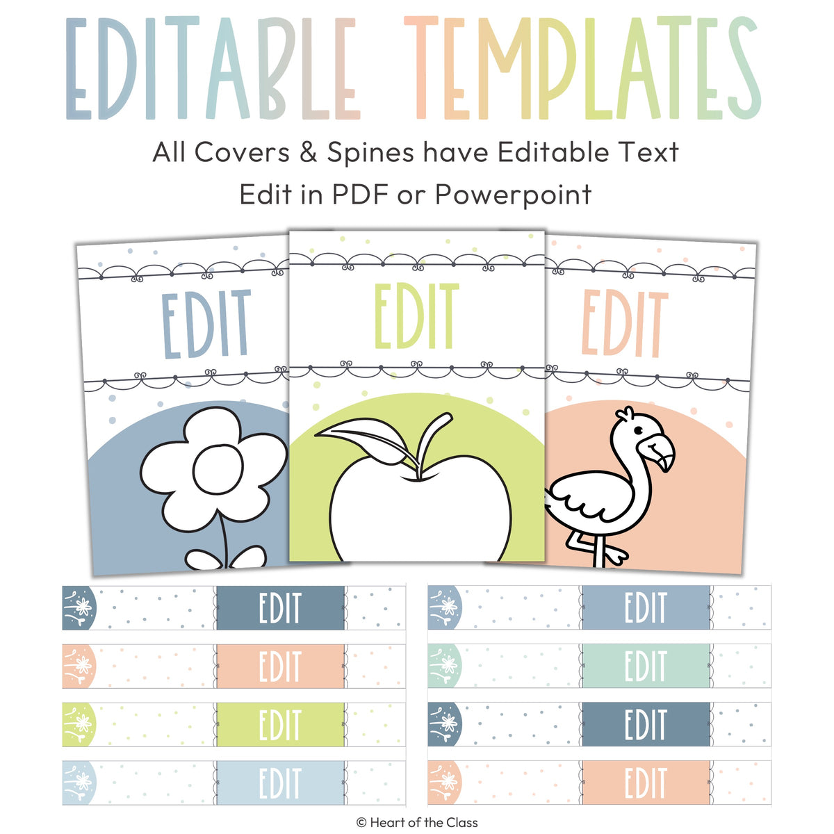 Hello Calm Monthly Binder Covers with Calm Pastel Classroom Colors ...
