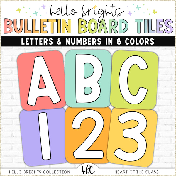 Hello Brights Classroom Decor Printable Bulletin Board Letter Tiles ...