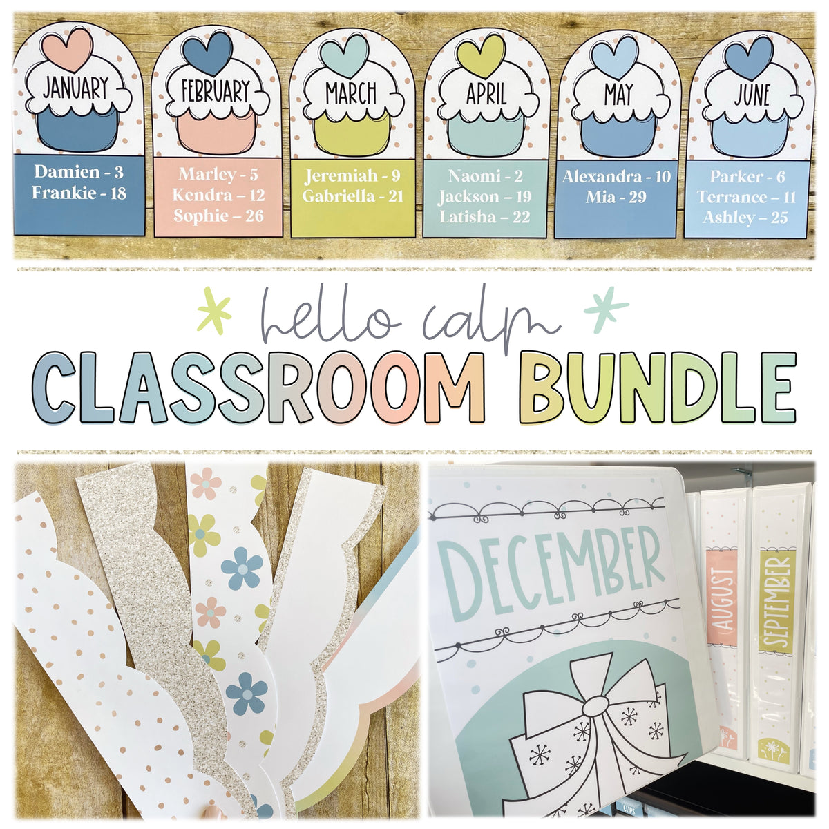 Hello Calm Pastel Classroom Decor BUNDLE - Printable and Editable ...