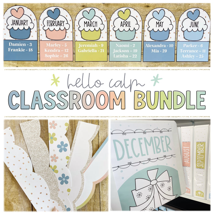 Hello Calm Pastel Classroom Decor BUNDLE - Printable and Editable ...