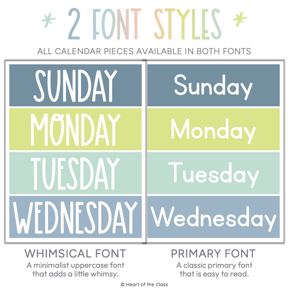 Hello Calm Classroom Calendar – Heart of the Class