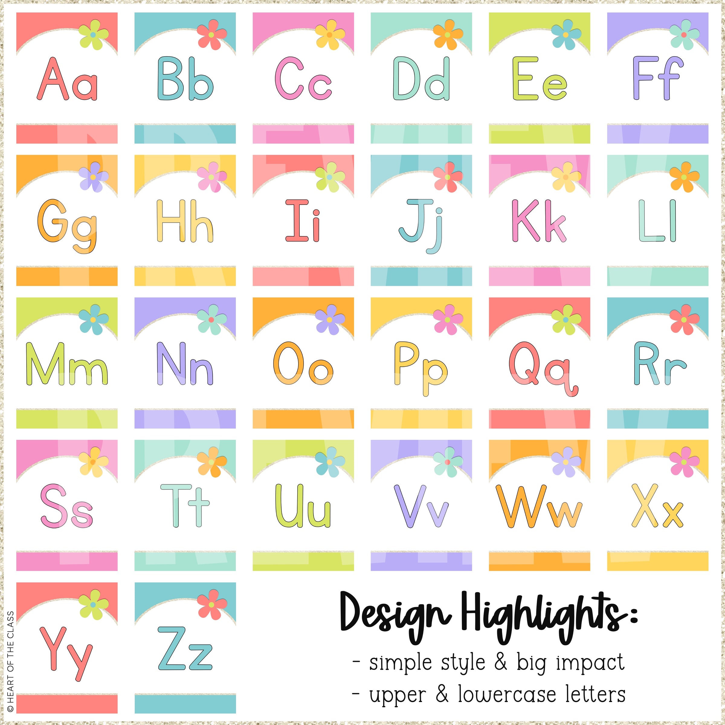 Hello Brights Alphabet Posters – Heart of the Class