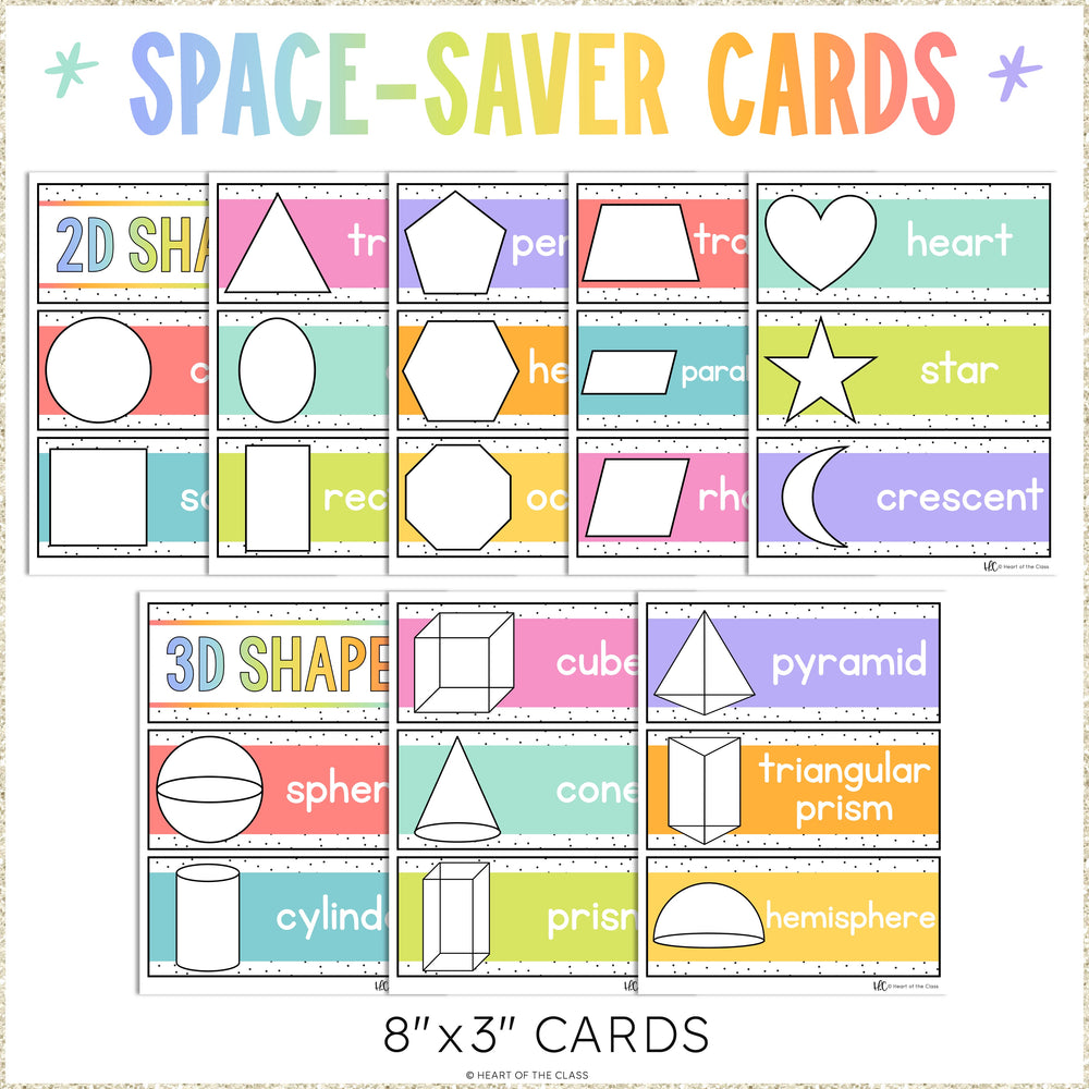 Hello Brights Classroom Shape Posters - 2D and 3D Shape Posters – Heart ...