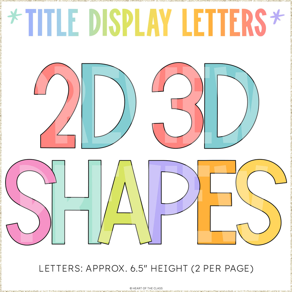 Hello Brights Classroom Shape Posters - 2D and 3D Shape Posters – Heart ...