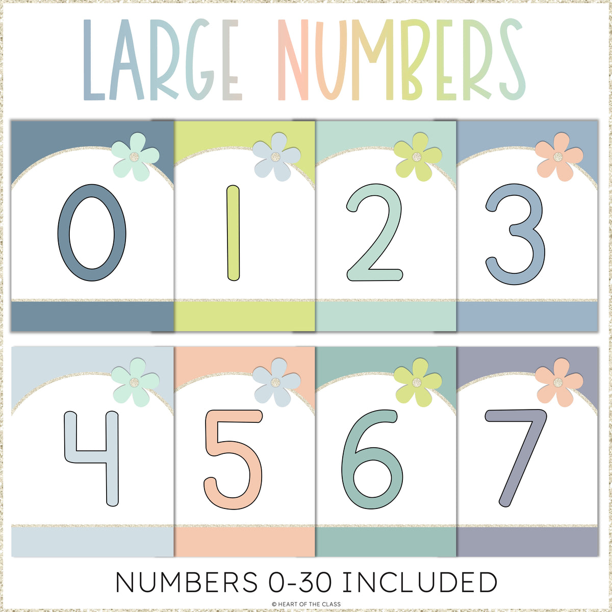 Hello Calm Number Posters with Ten Frames – Heart of the Class
