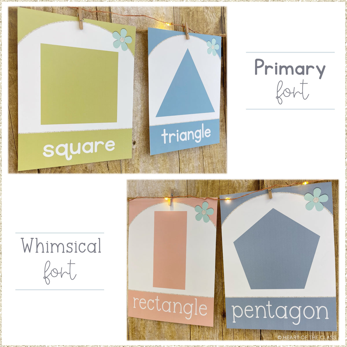 Hello Calm Classroom 2D and 3D Shape Posters – Heart of the Class