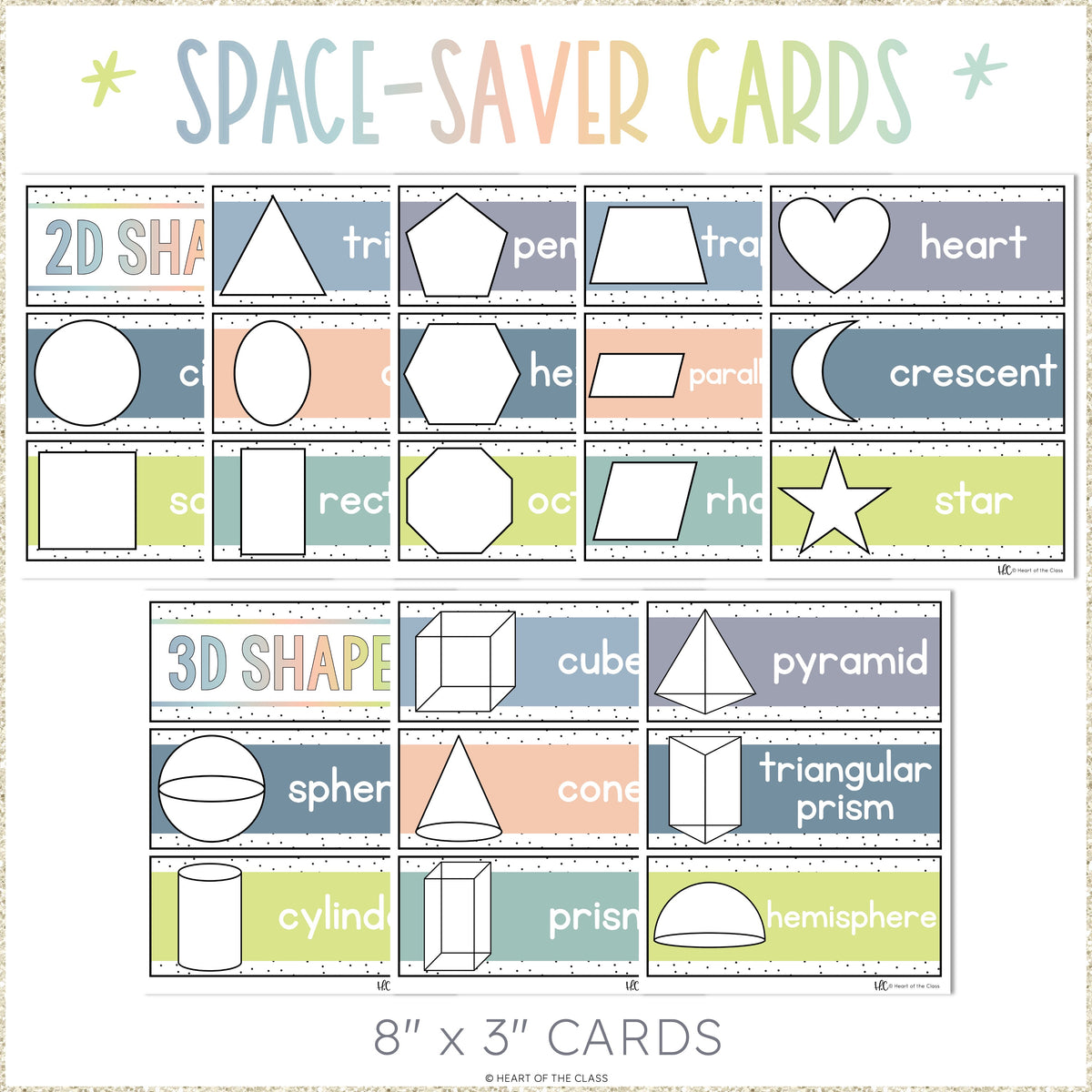 Hello Calm Classroom 2D and 3D Shape Posters – Heart of the Class