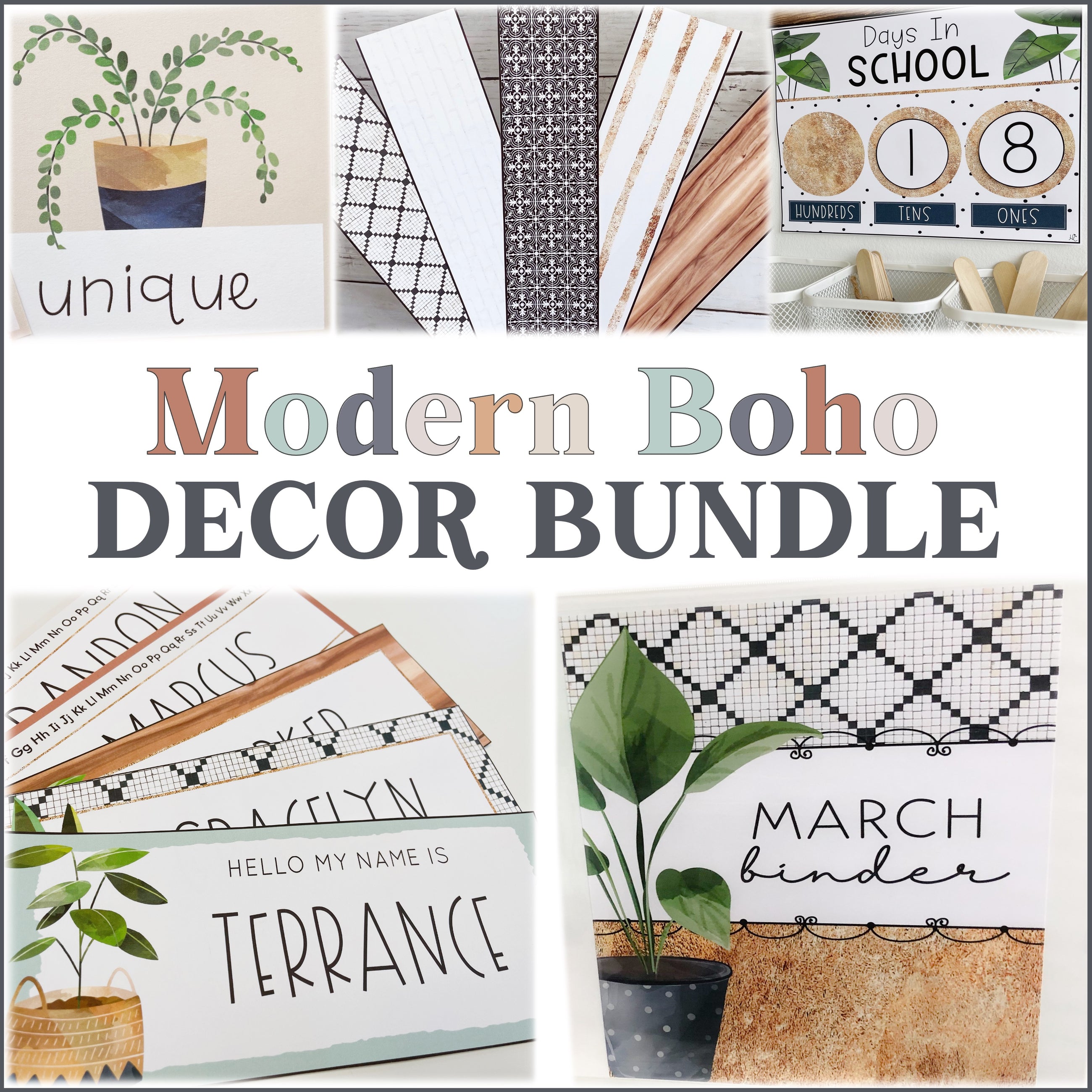 Modern Boho Classroom Decor BUNDLE – Heart of the Class