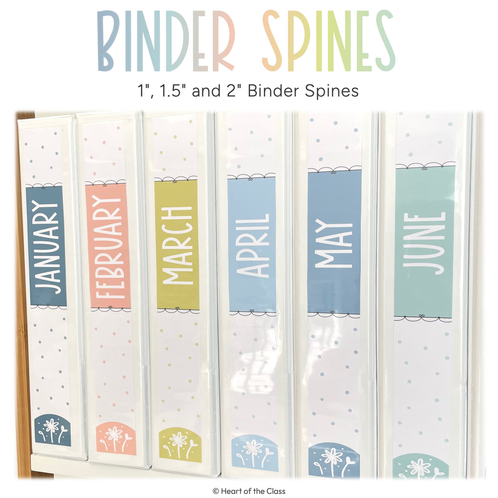 Hello Calm Monthly Binder Covers with Calm Pastel Classroom Colors ...