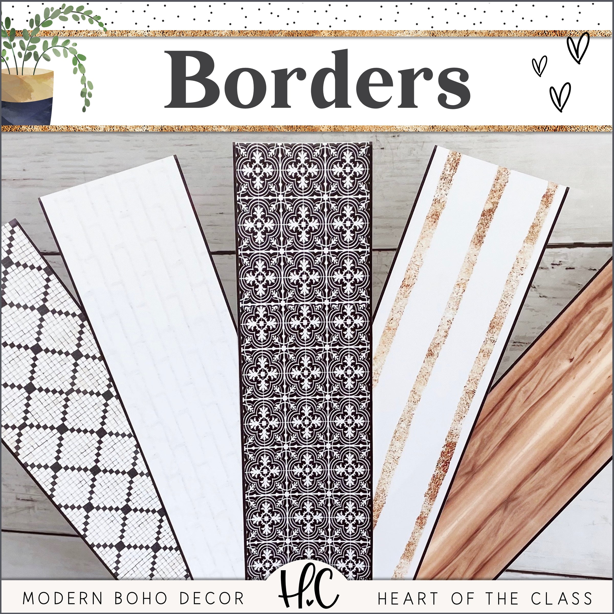 Modern Boho Printable Borders – Heart of the Class