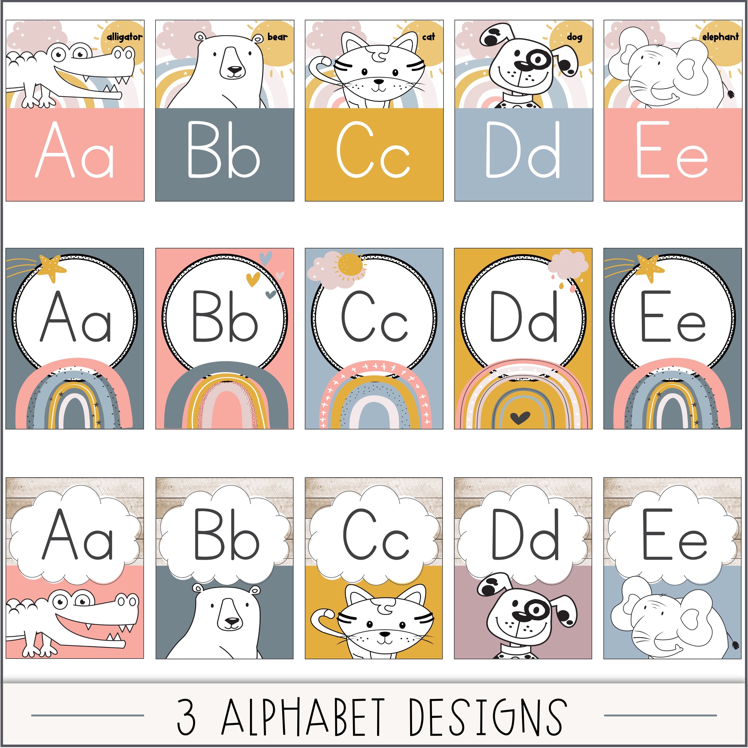 Boho Rainbow Alphabet Posters – Heart of the Class