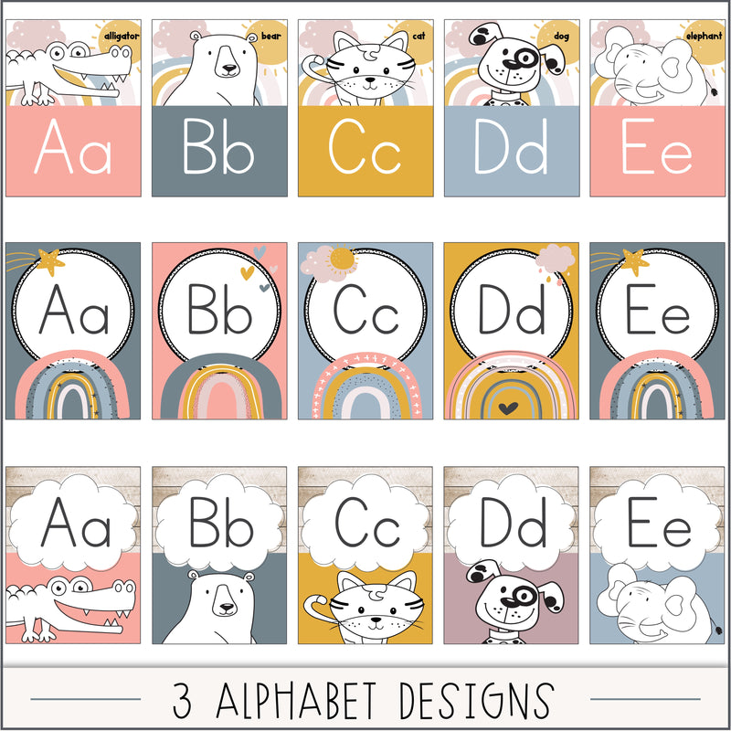 Boho Rainbow Alphabet Posters – Heart of the Class