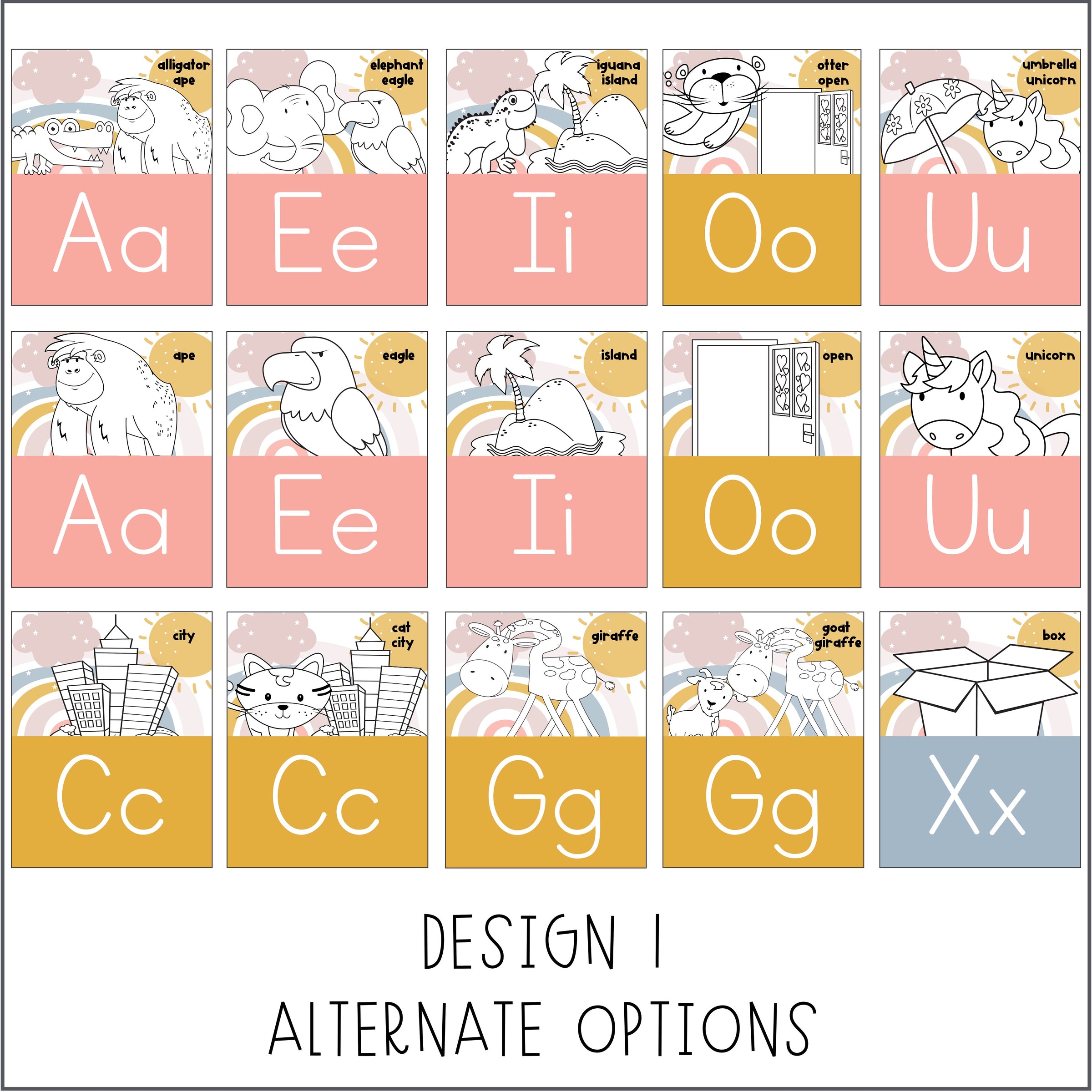 Boho Rainbow Alphabet Posters – Heart of the Class