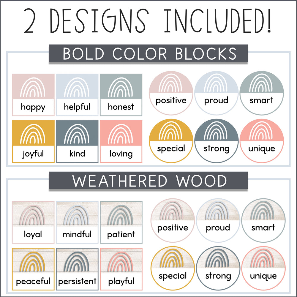 Boho Rainbow Classroom Affirmation Station – Heart of the Class