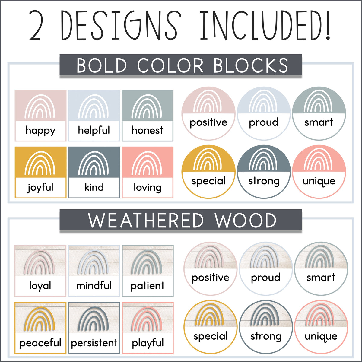 Boho Rainbow Classroom Affirmation Station – Heart of the Class