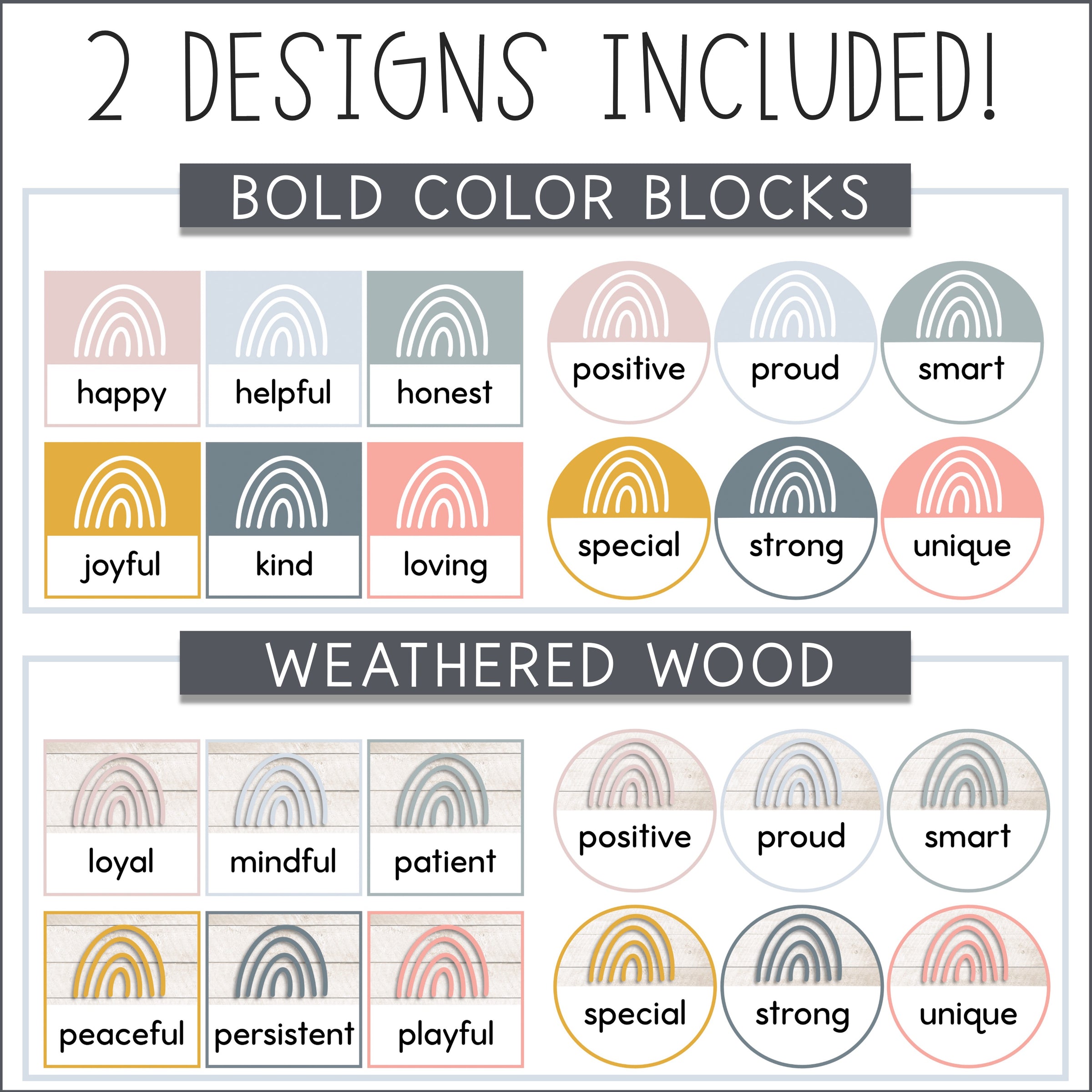 Boho Rainbow Classroom Affirmation Station – Heart of the Class