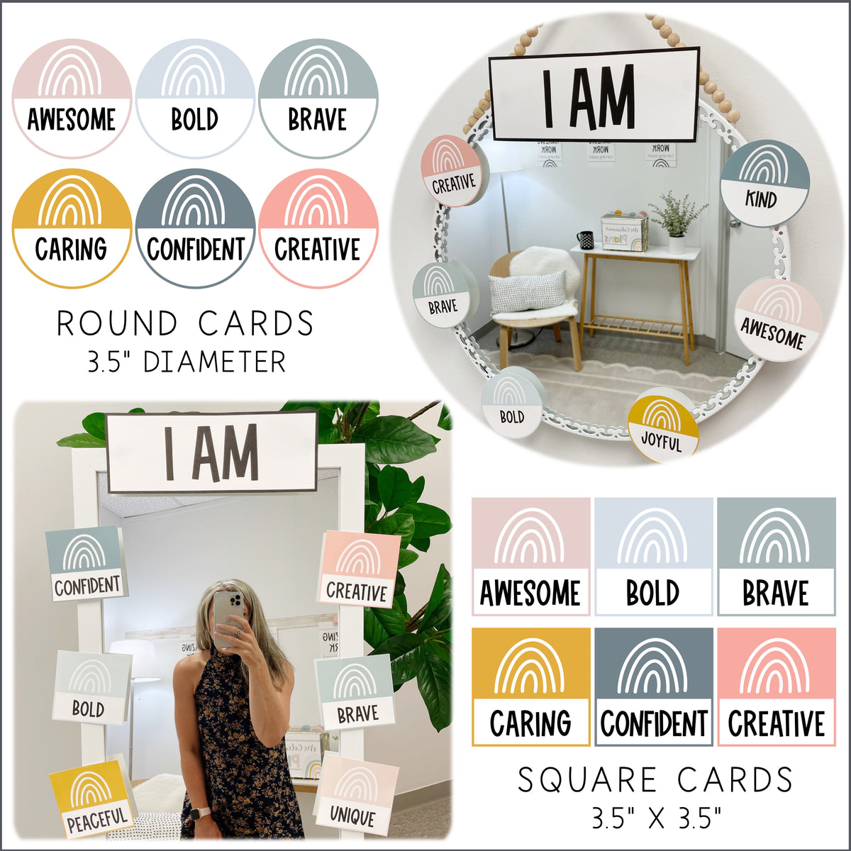 Boho Rainbow Classroom Affirmation Station – Heart of the Class