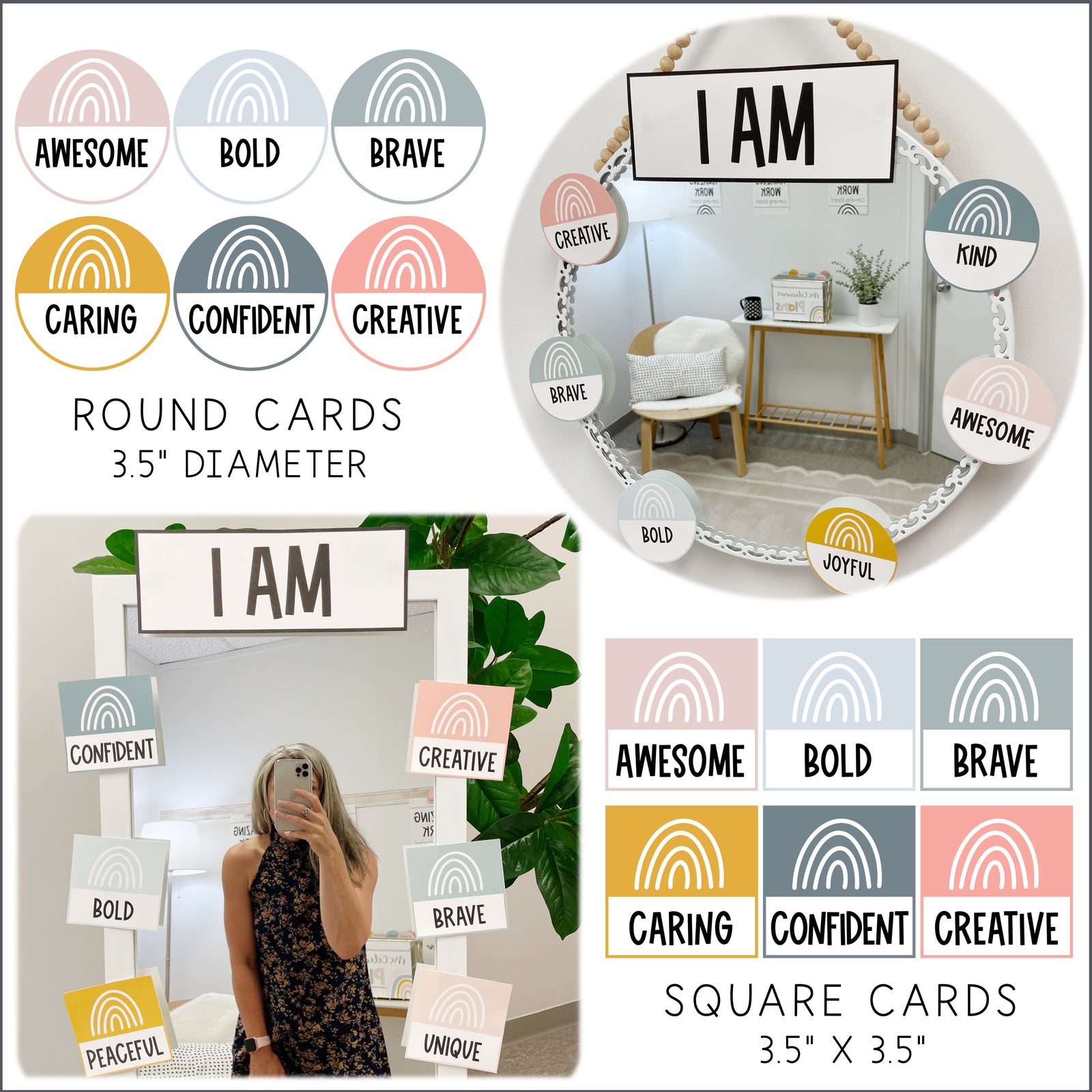 Boho Rainbow Classroom Affirmation Station – Heart of the Class