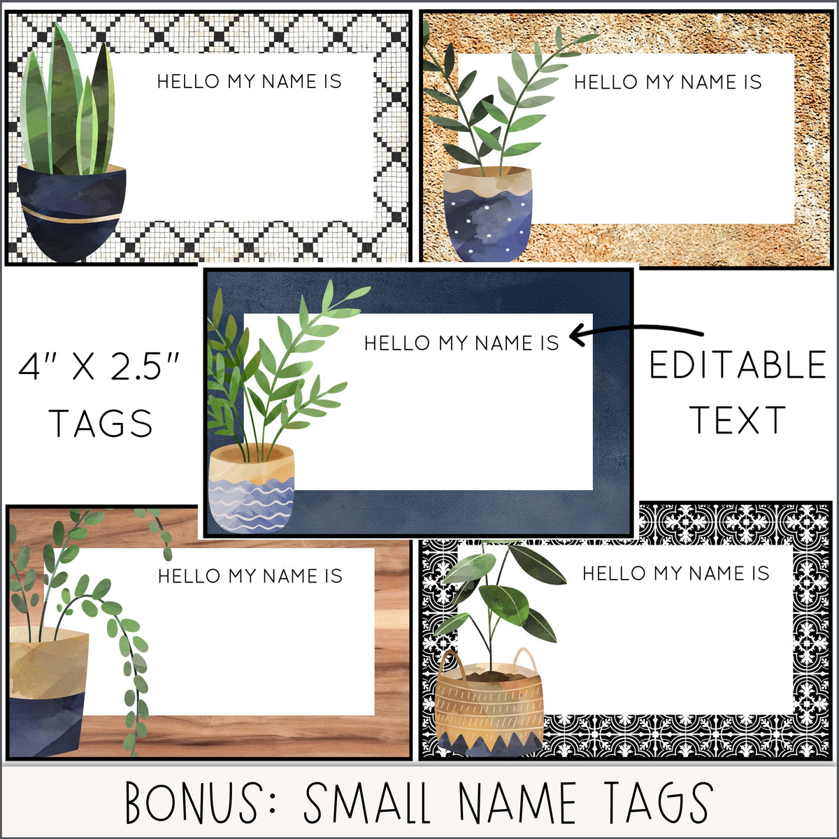 Modern Boho Desk Name Tags – Heart of the Class