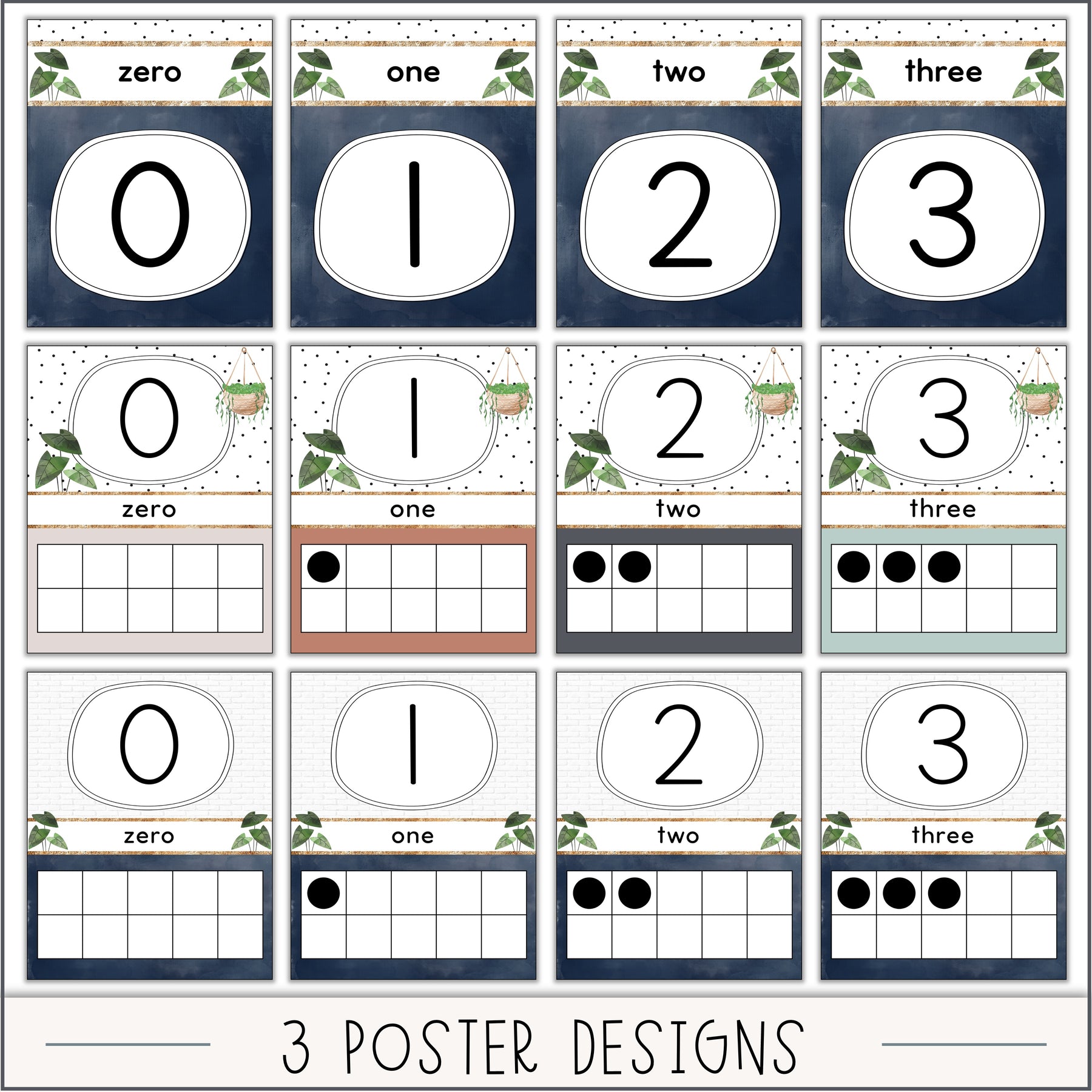 Modern Boho Number Posters – Heart of the Class