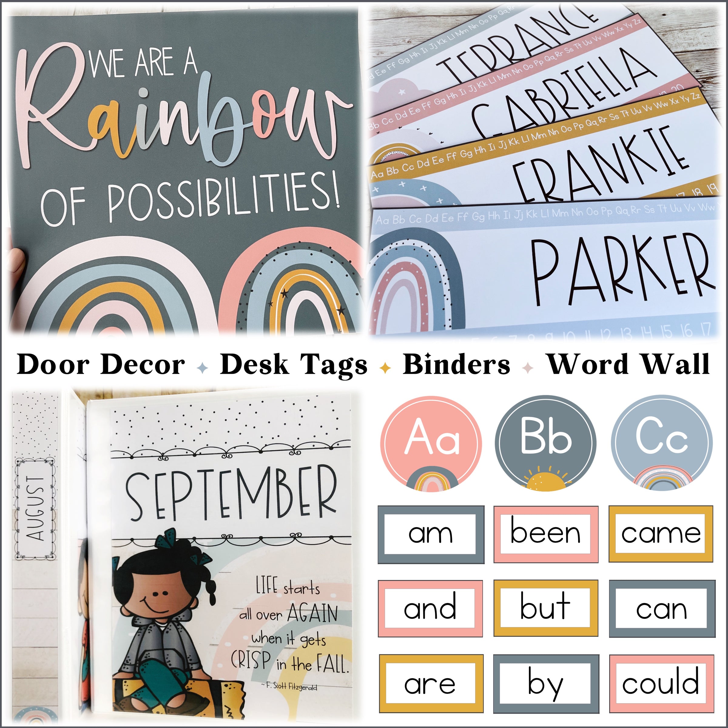 Boho Rainbow Classroom Decor BUNDLE – Heart of the Class