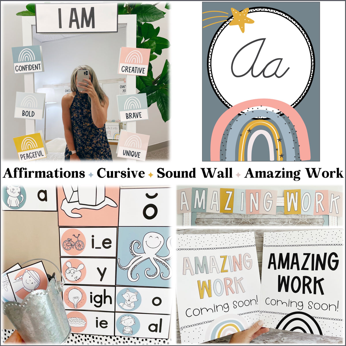 Boho Rainbow Classroom Decor BUNDLE – Heart of the Class