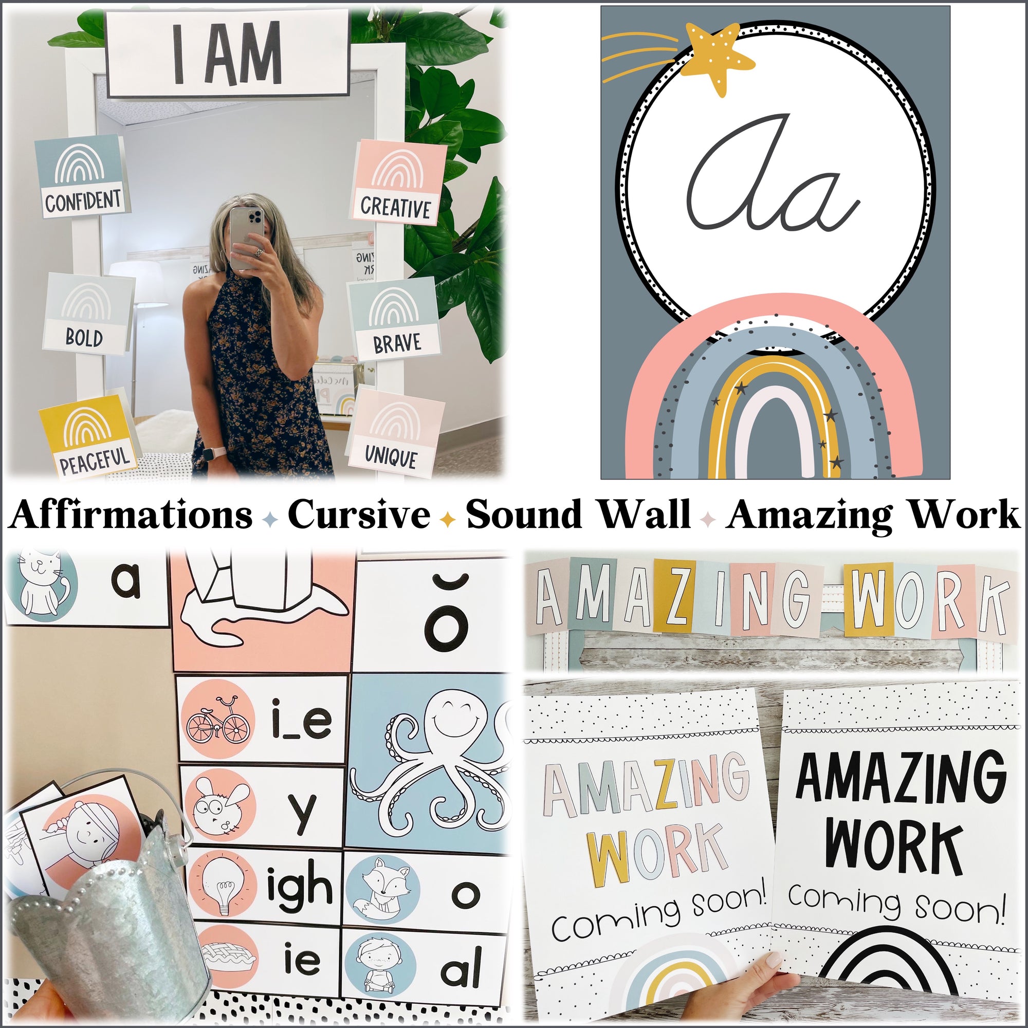 Boho Rainbow Classroom Decor BUNDLE – Heart of the Class