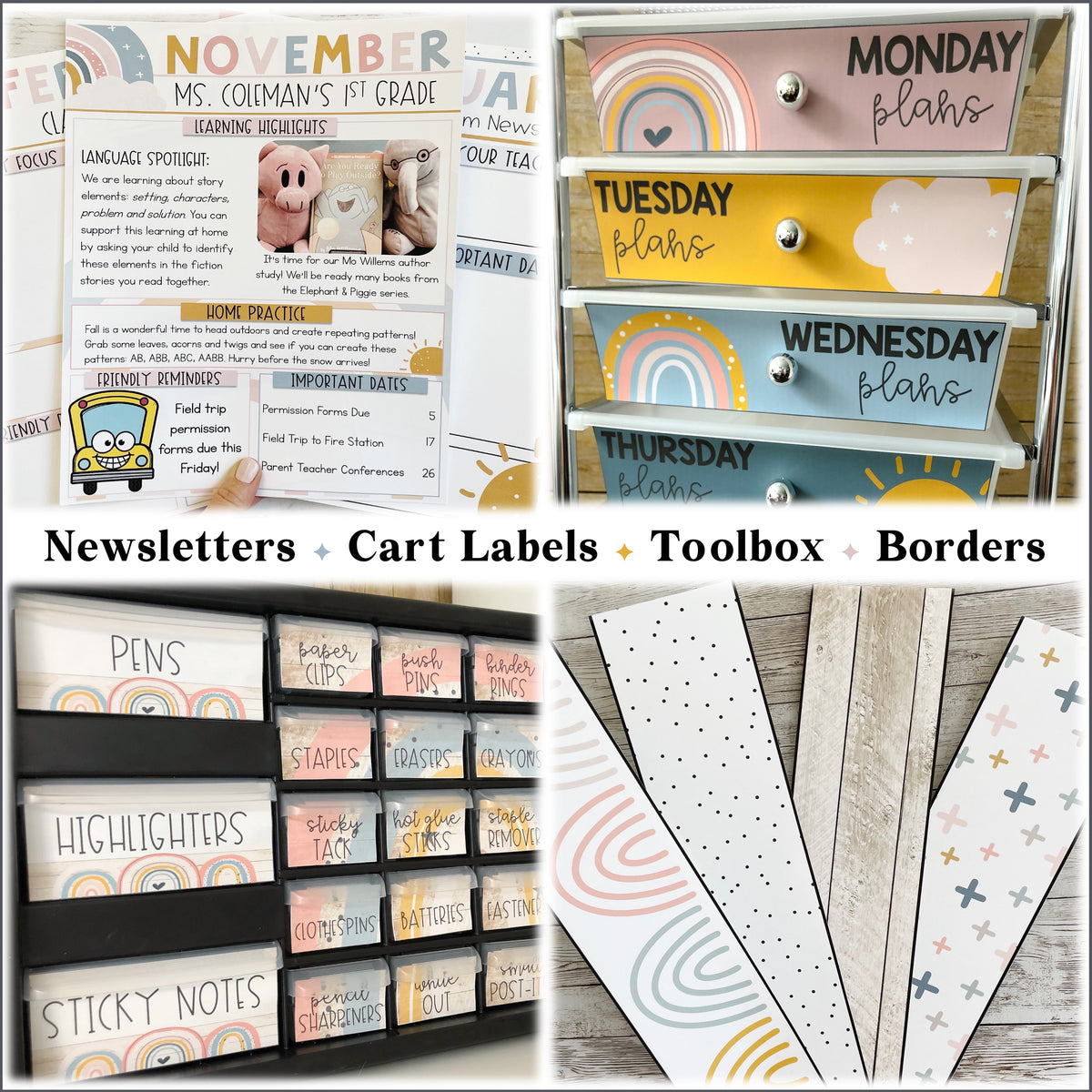 Boho Rainbow Classroom Decor BUNDLE – Heart of the Class