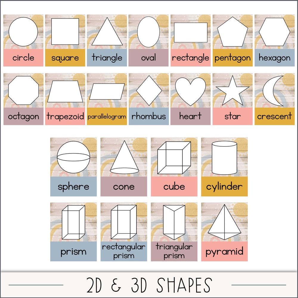 Boho Rainbow Shape Posters – Heart of the Class